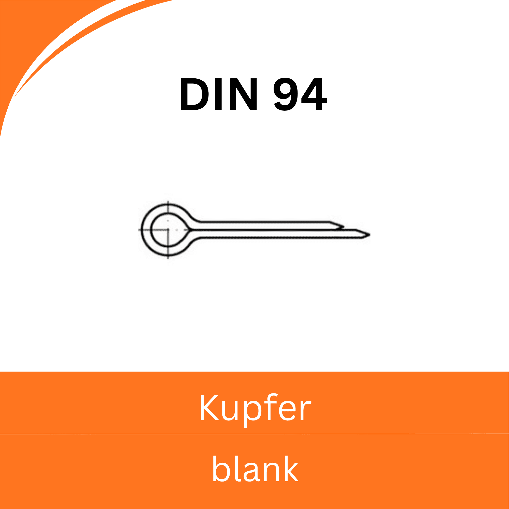 DIN 94 Splinte Kupfer blank – weich & elektrisch leitfähig